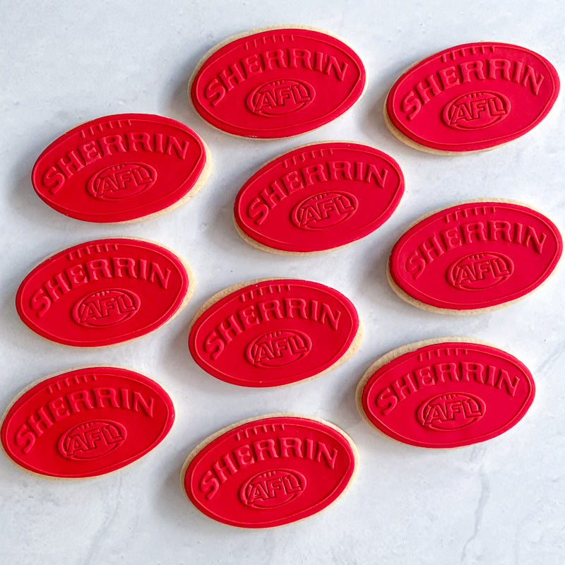 AFL Football (red) Cookies, Team Gifts, Party favours – That’s so Sweet